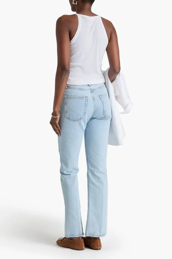 FRAME The Vertical High-rise Straight-leg Jeans - Light Denim