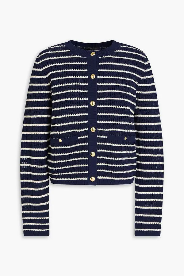 Rag & Bone Viola Striped Ribbed Cotton-blend Cardigan