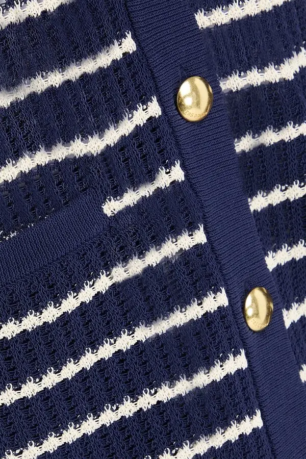 Rag & Bone Viola Striped Ribbed Cotton-blend Cardigan