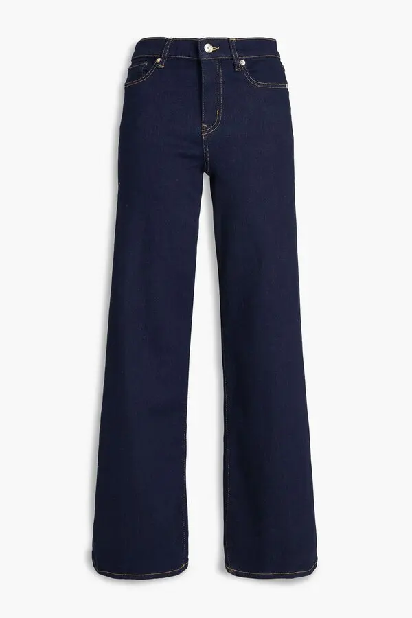 FRAME Le Slim Palazzo High-rise Wide-leg Jeans - Dark Denim