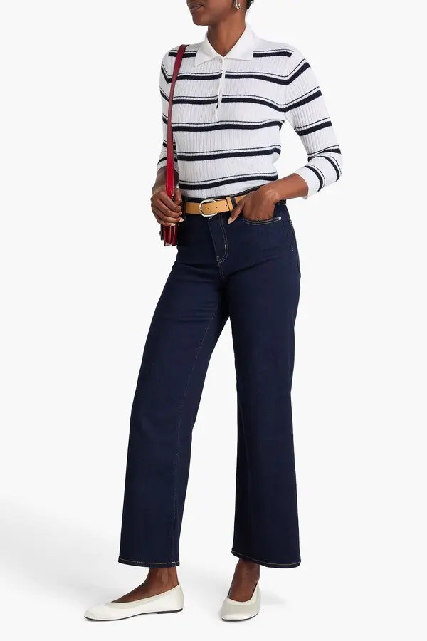FRAME Le Slim Palazzo High-rise Wide-leg Jeans - Dark Denim