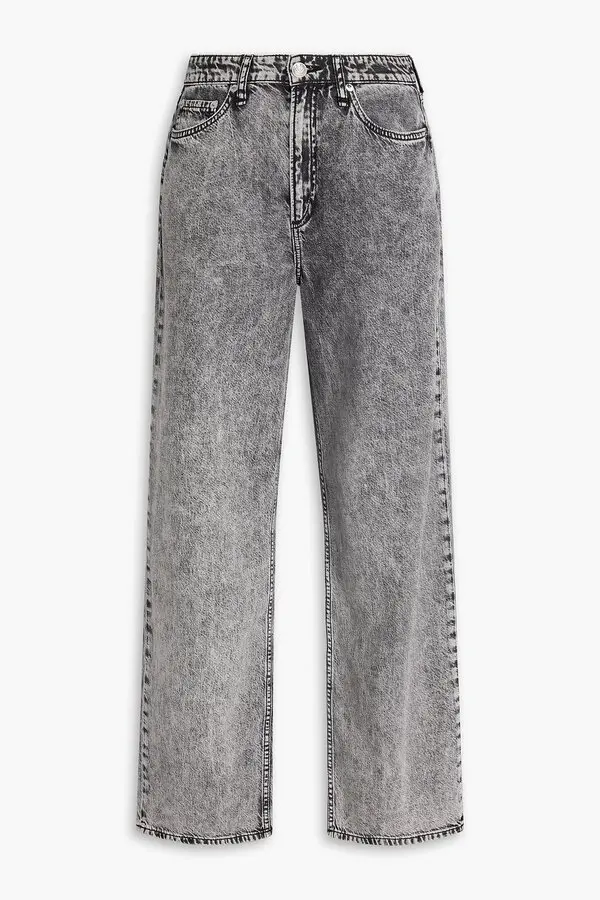 Rag & Bone Logan Acid Wash Wide-leg Jeans - Gray