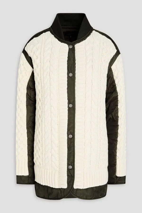 Rag & Bone Winnie Shell-paneled Cable-knit Jacket