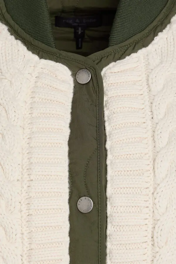 Rag & Bone Winnie Shell-paneled Cable-knit Jacket