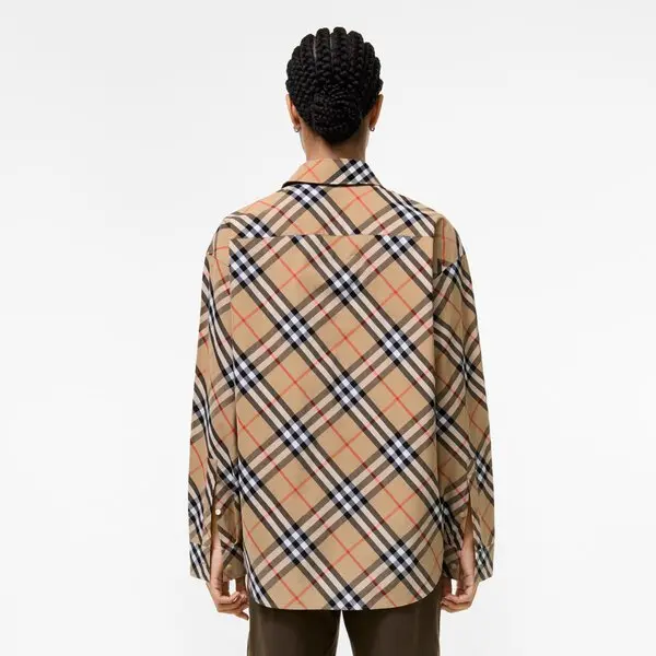 Burberry Check Cotton Shirt - Sand Beige