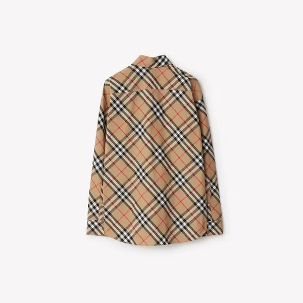 Burberry Check Cotton Shirt - Sand Beige