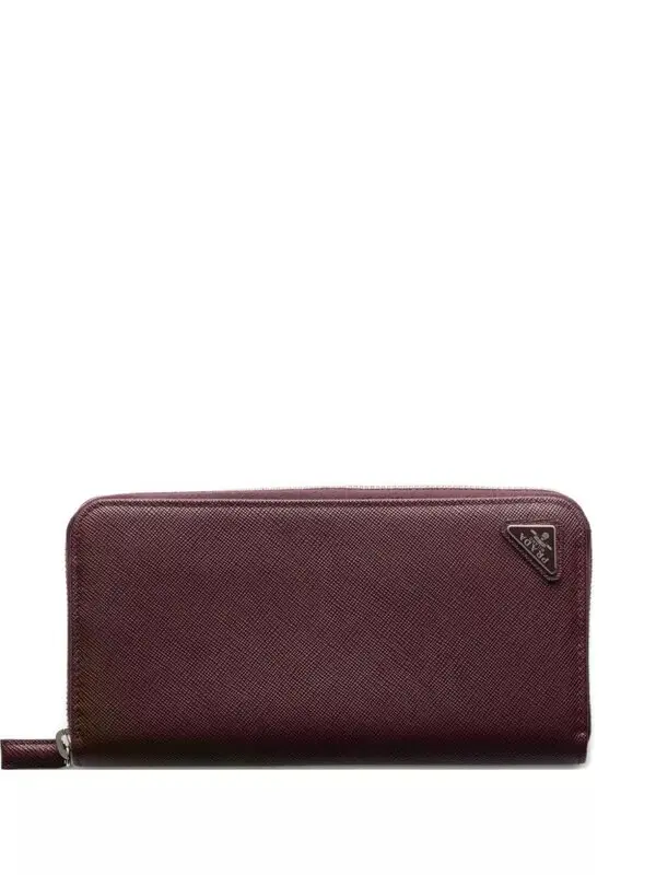Prada Zip Logo Wallet - Red