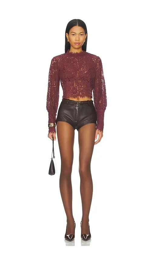 Bardot Lace Georgia Top - Deep Plum