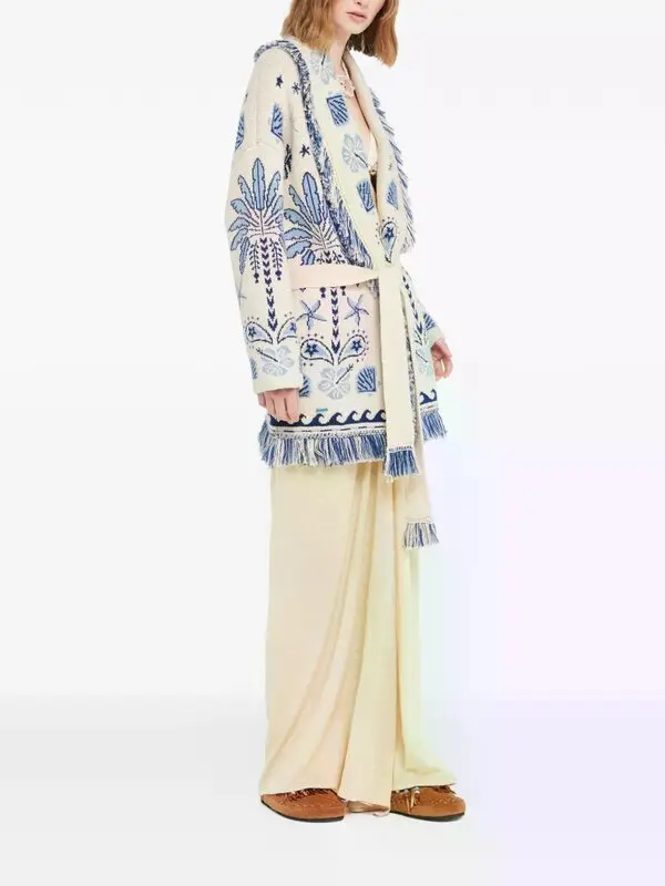 Alanui Echoes Of The Island Belted Cardigan-coat - Neutrals
