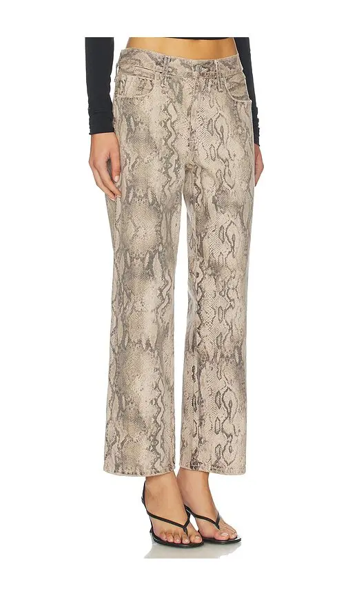 AMO Billie Jeans In Neutral Snake Print - Python Cloud Grey