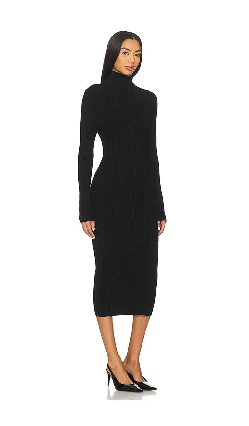 525 America Eleanor All Over Stitch Bodycon Dress in Black - size M