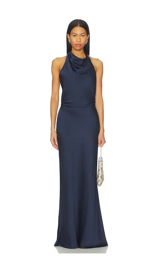 Simkhai Reannon Draped Gown - Midnight