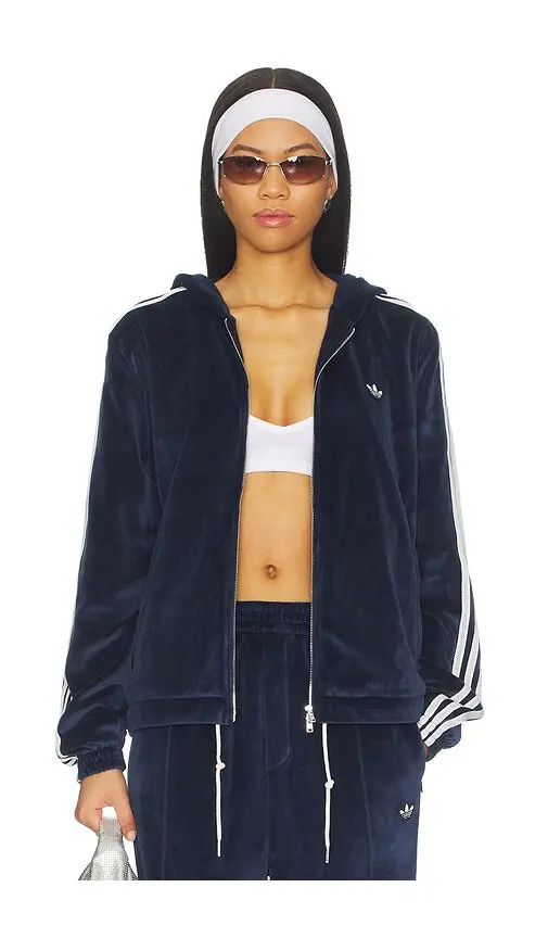 Adidas Originals By Alexander Wang X Wales Bonner Velour Track Jacket - Collegiate Navy