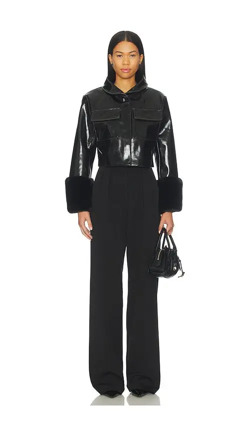 LAMARQUE Hedda Jacket With Faux Fur Trim