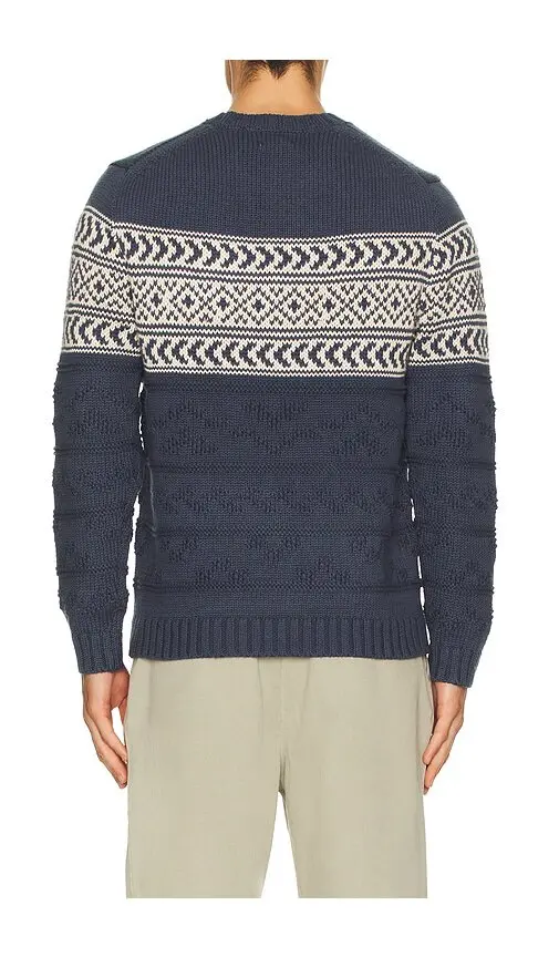 Marine Layer Textured Fair Isle Sweater - Navy