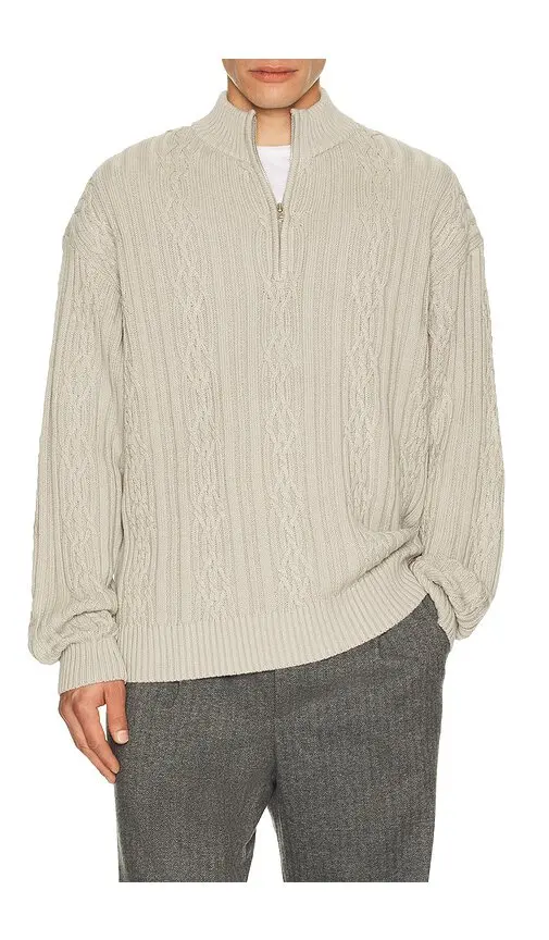 BOUND Cable Knit Half Zip Sweater
