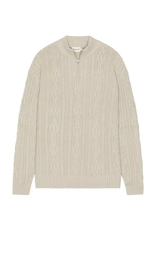 BOUND Cable Knit Half Zip Sweater