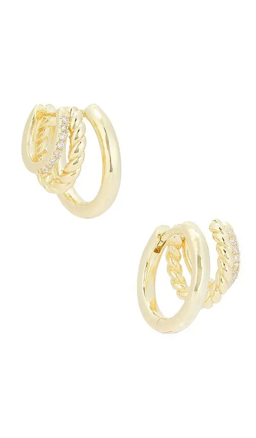 Shashi Charlie Triple Earrings - Gold
