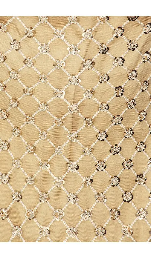 For Love & Lemons Dazzle Me Metallic Slip Dress - Gold | Editorialist