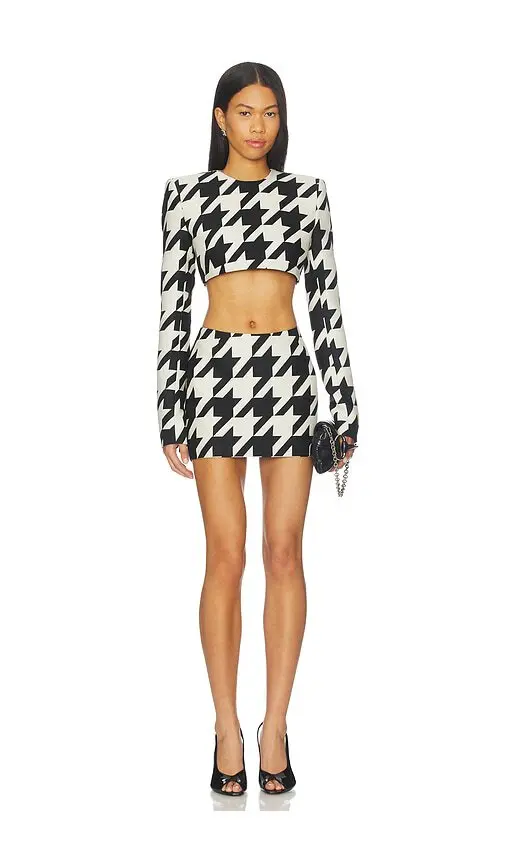 LAQUAN SMITH Cropped Shoulder Pad Top