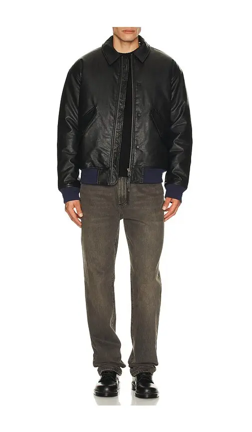 Scotch & Soda Faux Leather Puffer Jacket In Black