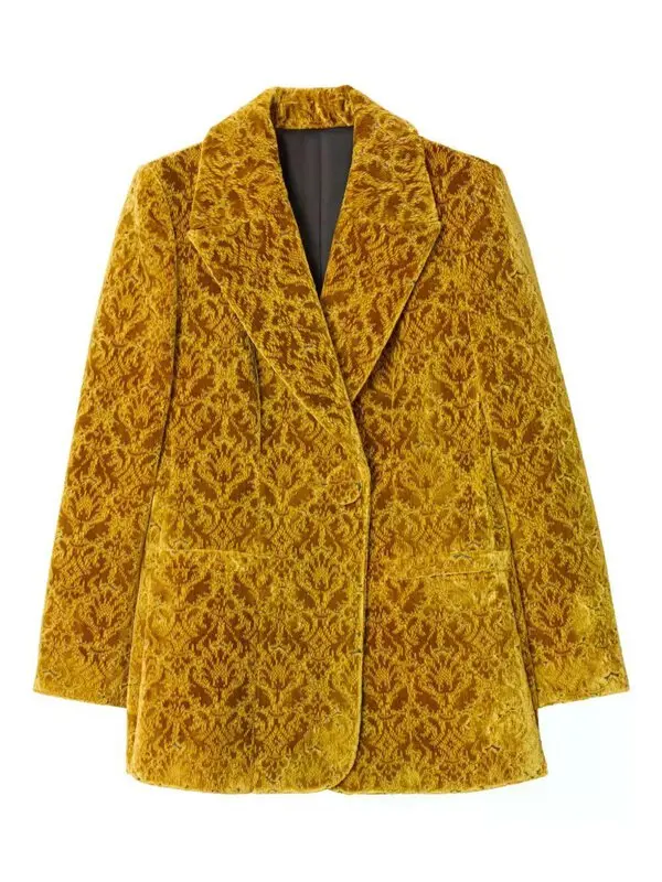 Burberry Baroque Velvet Blazer - Yellow