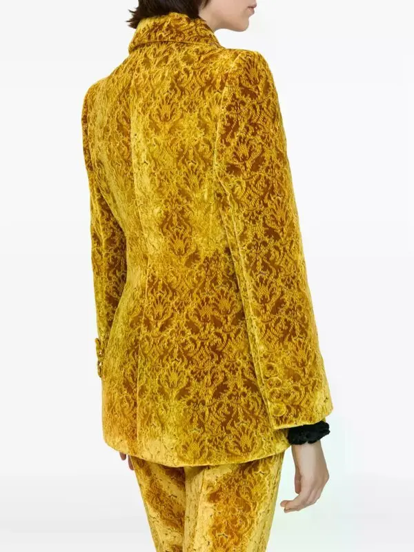 Burberry Baroque Velvet Blazer - Yellow