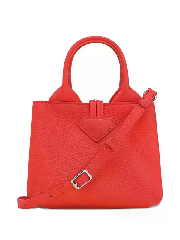 Longchamp Mini Le Roseau Grained-leather Tote - Red