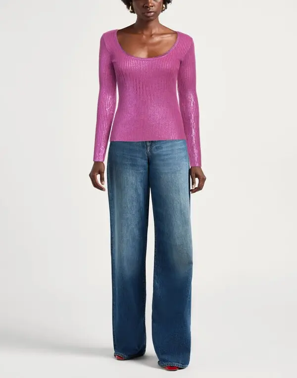 Pinko Long Sleeve Solid Knit Sweater