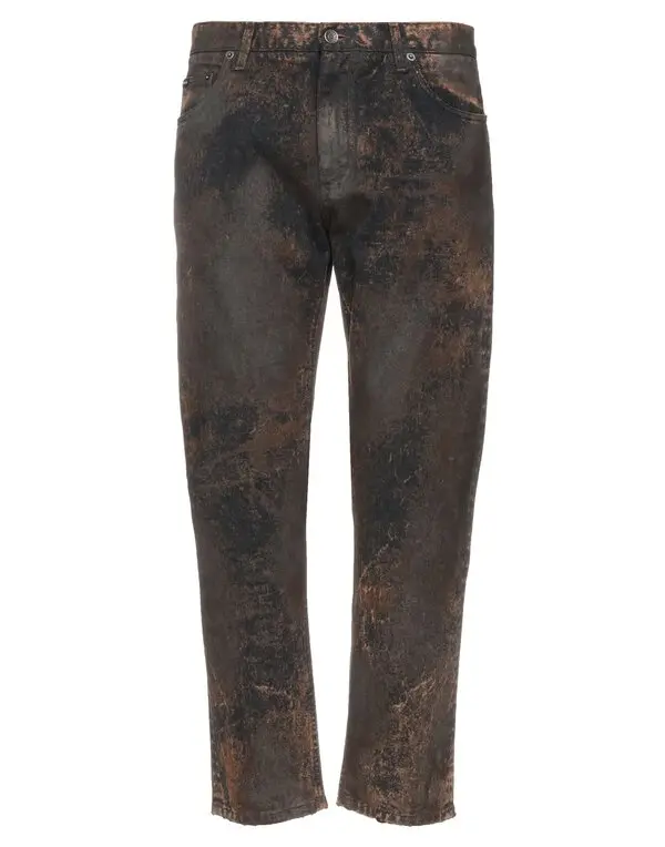 Dolce & Gabbana Straight-leg Jeans With Leather Trim
