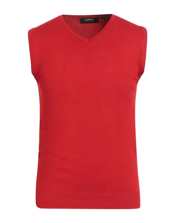 Alpha Studio Viscose-blend Knit Vest - Red