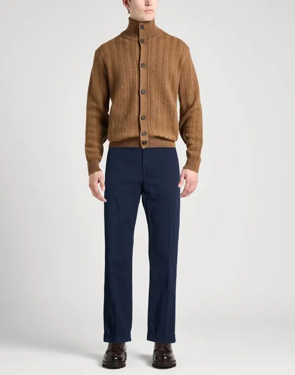 Incotex Cotton Elastane Twill Jacquard Pants - Navy
