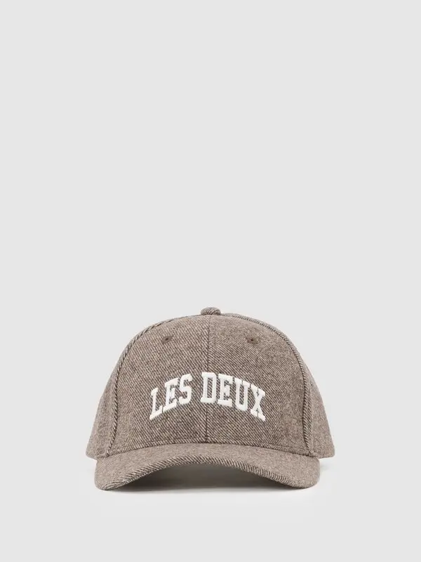 LES DEUX Wool Baseball Cap - Mountain Grey Melange