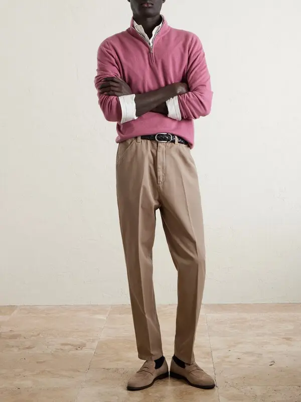 Brunello Cucinelli Cashmere Half-zip Sweater - Pink