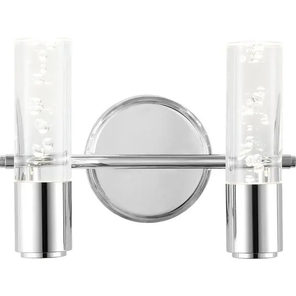 JONATHAN Y Bolha 2-light Minimalist Modern Bubble Acrylic/iron Integrated Led Vanity Light - Chrome