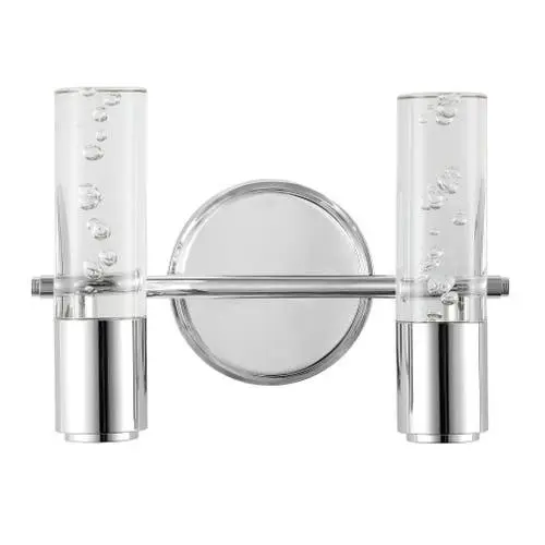 JONATHAN Y Bolha 2-light Minimalist Modern Bubble Acrylic/iron Integrated Led Vanity Light - Chrome