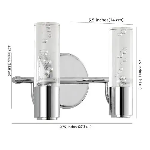 JONATHAN Y Bolha 2-light Minimalist Modern Bubble Acrylic/iron Integrated Led Vanity Light - Chrome