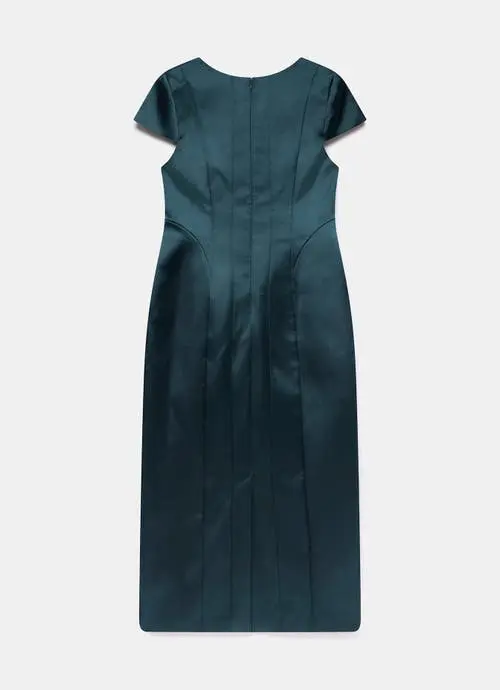 Mint Velvet Satin Midi Dress - Green
