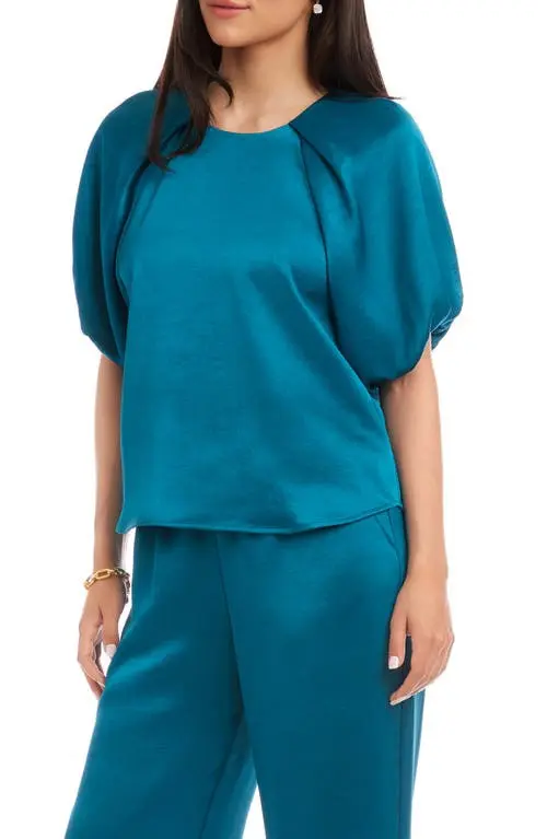 Karen Kane Puff Sleeve Satin Top