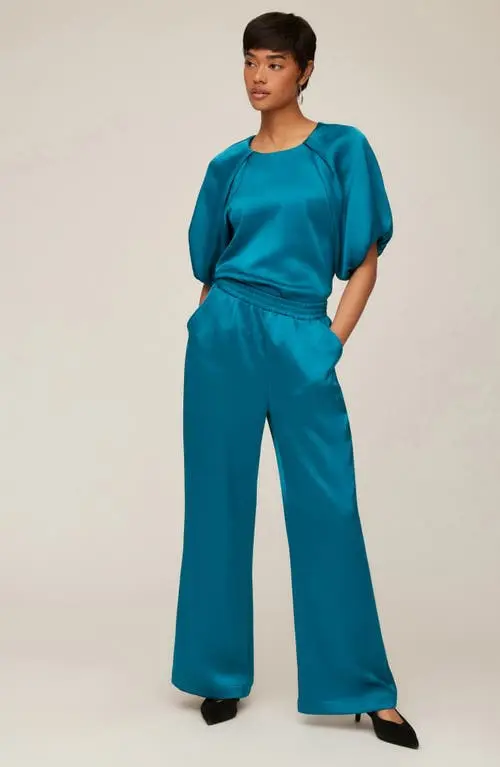 Karen Kane Puff Sleeve Satin Top