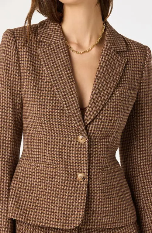 Astr The Label Houndstooth Fitted Blazer