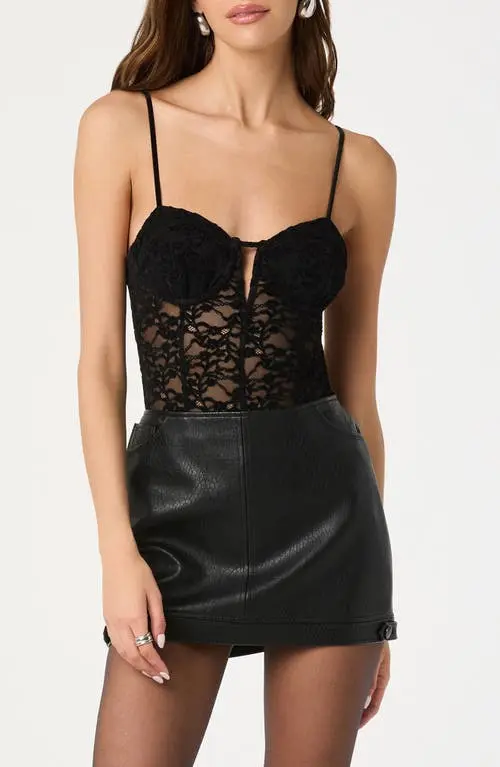 Astr The Label Lace Bodysuit - Black