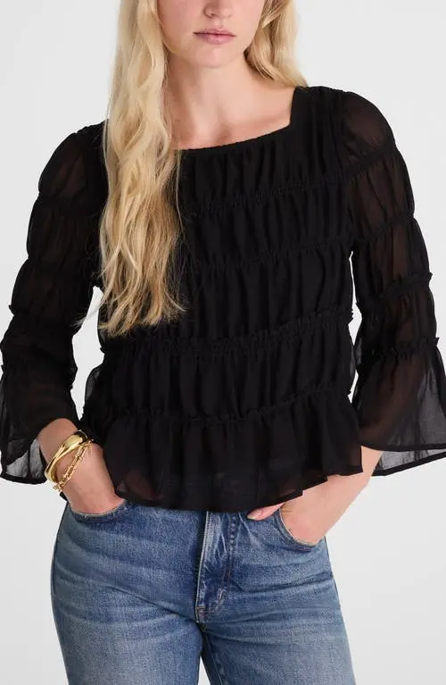 Madewell Square Neck Tiered Top - Jet Black