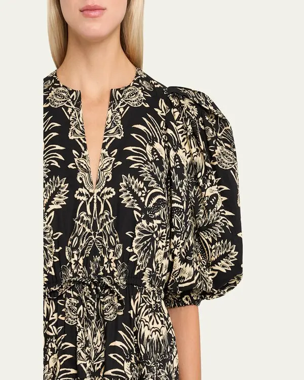 Ulla Johnson Tasneem Pleated Deep-v Gown