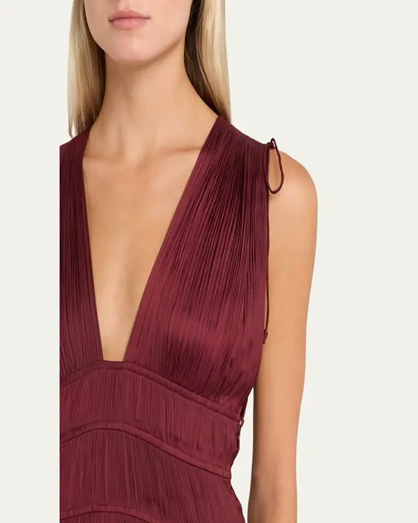 Ulla Johnson Tasneem Pleated Deep-v Gown