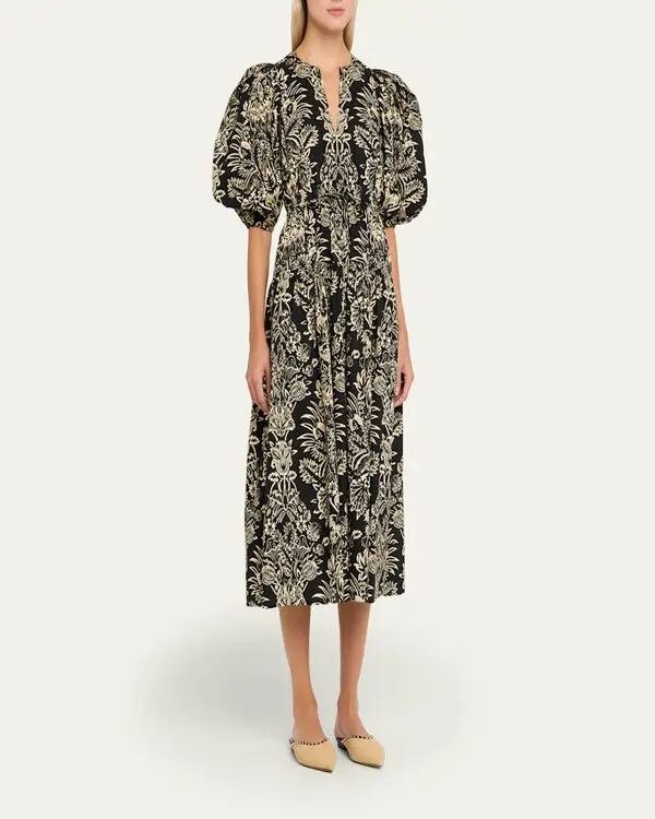 Ulla Johnson Tasneem Pleated Deep-v Gown