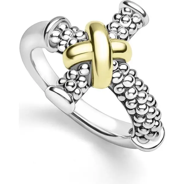 Lagos Anthem Cross Ring - Two Tone