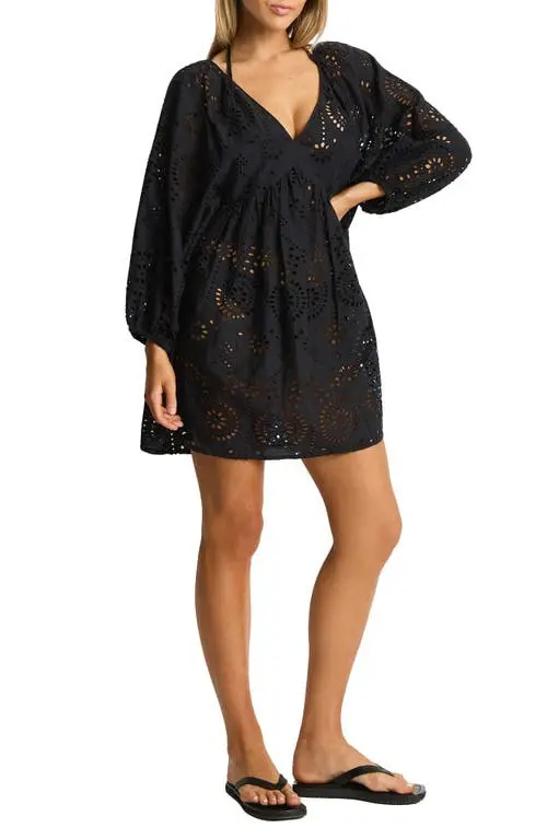 SEA LEVEL Ibiza Boho Long Sleeve Cover-up Dress