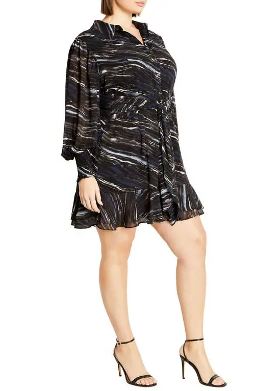 City Chic Jianna Tie Waist Shirt Dress