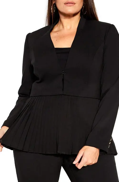 City Chic Pleated Hem Jacket
